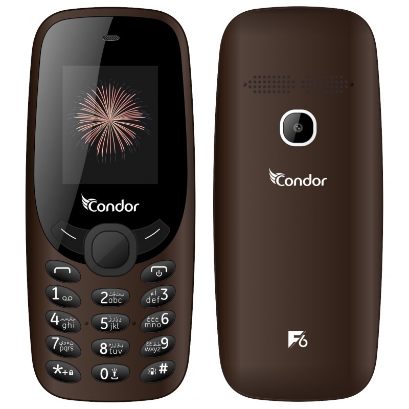 Téléphone Portable Condor F6 / Double SIM / Marron + SIM Offerte
