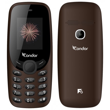 Téléphone Portable Condor F6 / Double SIM / Marron + SIM Offerte