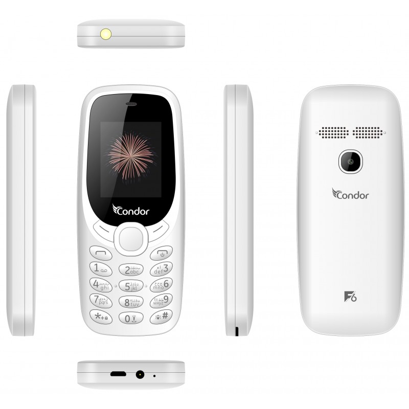 Téléphone Portable Condor F6 / Double SIM / Blanc + SIM Offerte