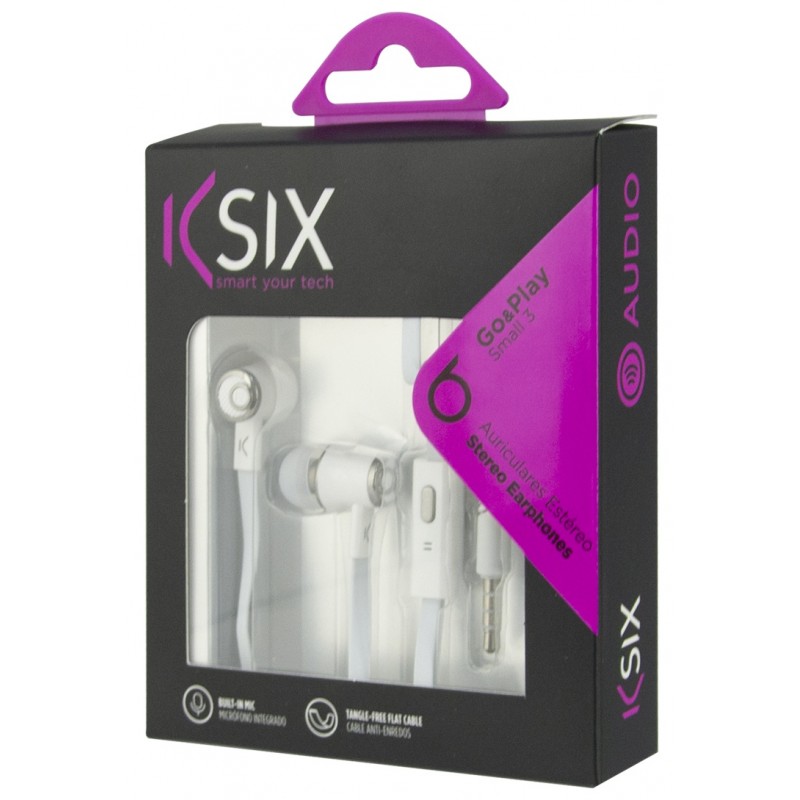 Écouteurs avec Micro Ksix Go & Play Small 3 / Blanc