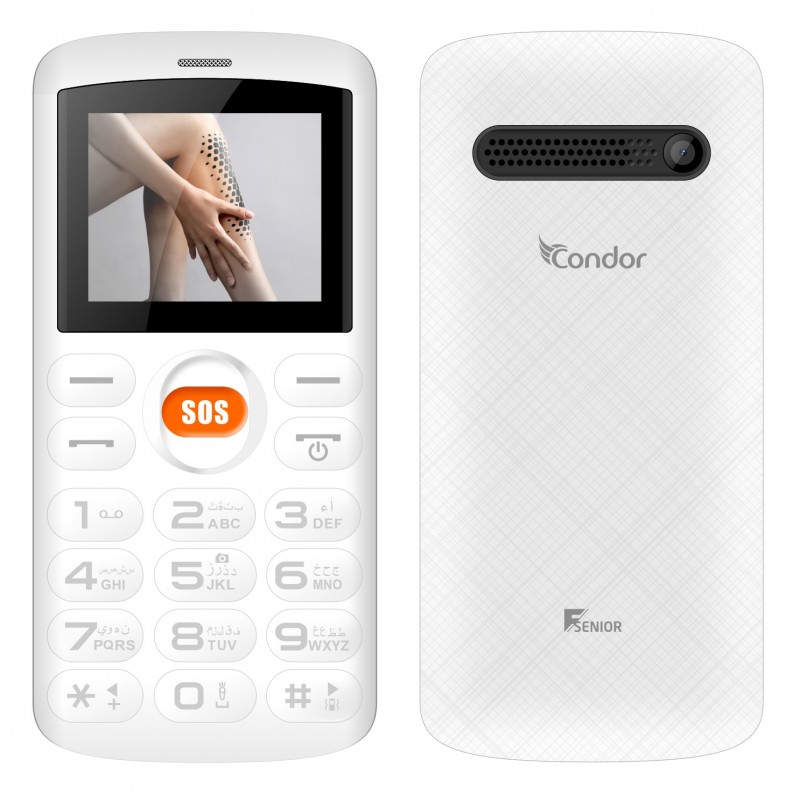 Téléphone Portable Condor F SENIOR / Double SIM / Blanc + SIM Offerte