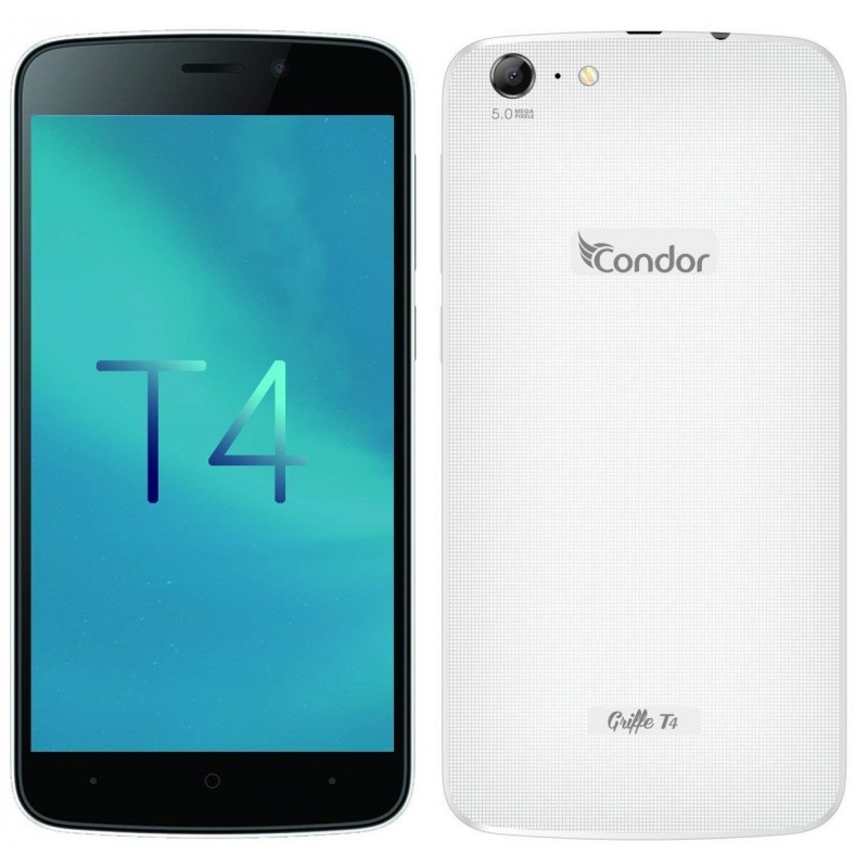 Téléphone Portable Condor Griffe T4 / 4G / Double SIM / Blanc + SIM Offerte
