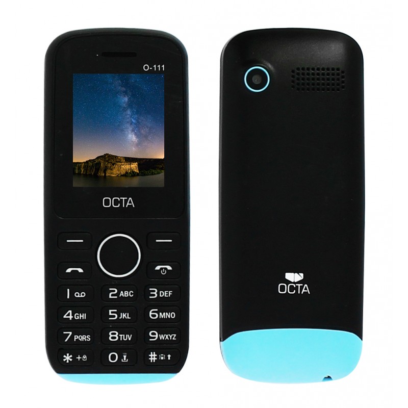 Téléphone Portable OCTA 111 / Double SIM / Noir & Bleu + SIM Offerte