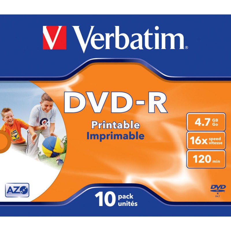 Bobine 10x DVD-R 16x Verbatim Imprimable