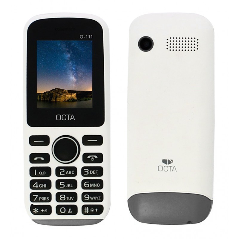 Téléphone Portable OCTA 111 / Double SIM / Blanc & Gris + SIM Offerte