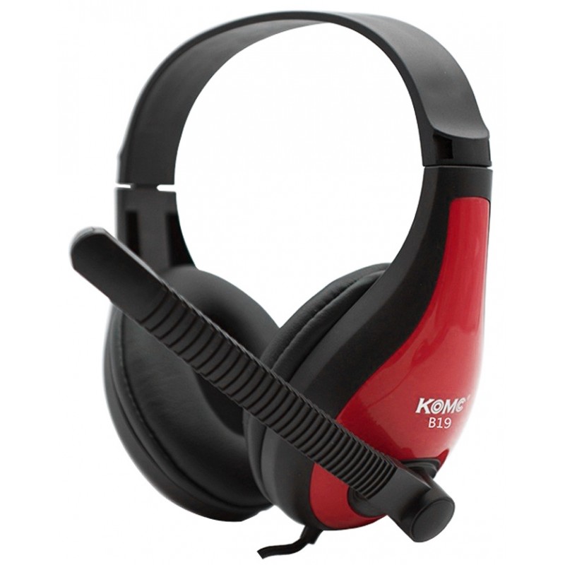Casque Micro USB KOMC B19 / Noir & Rouge