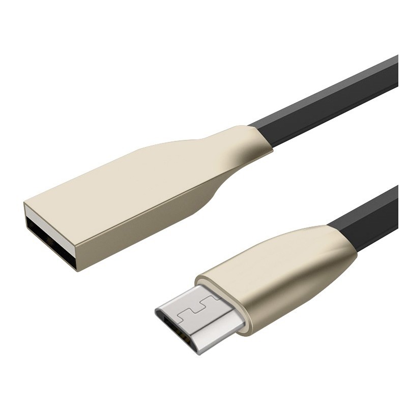 Câble plat USB vers Micro USB / Noir