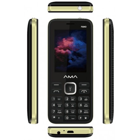 Téléphone Portable AMA P240 / Double SIM / Noir & Gold