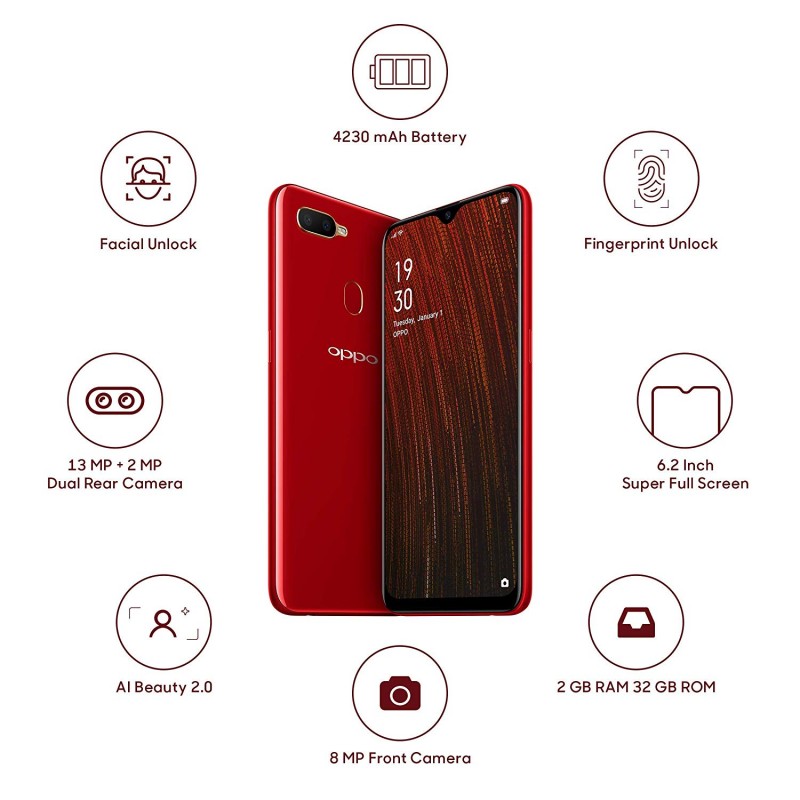 Téléphone Portable Oppo A5s / 4G / Double SIM / Rouge + SIM Orange ...