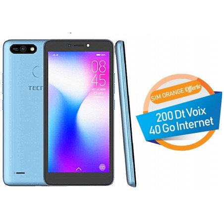 Téléphone Portable Tecno POP 2 Power / 4G / Double SIM / Bleu + SIM ...
