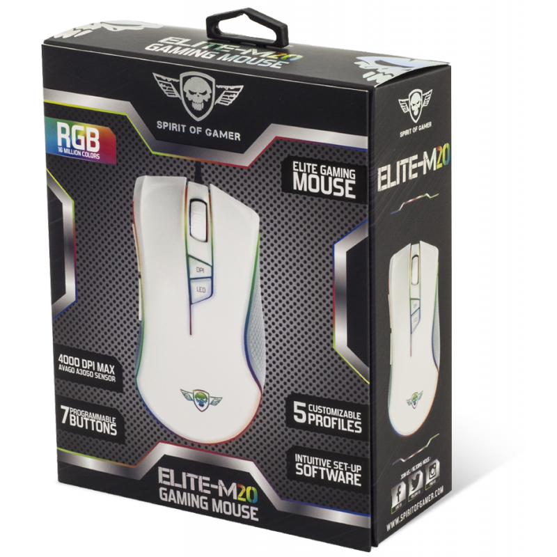 Souris Gaming Spirit Of Gamer ELITE M20 / Blanc
