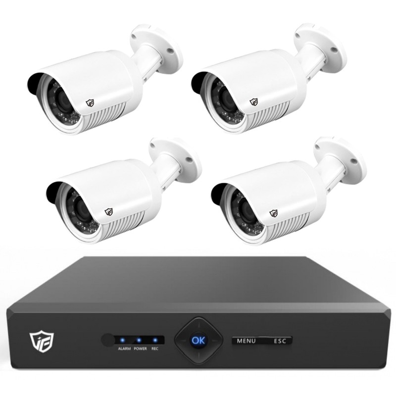Kit DVR JFtech 4 canaux + 4 Caméras Externes 4MP