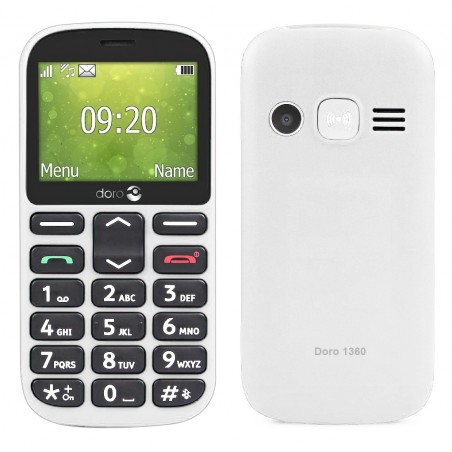 Téléphone Portable Doro 1360 / Double SIM / Blanc