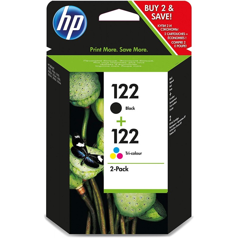 Pack Cartouche Original HP 122 Noir / 3 Couleurs
