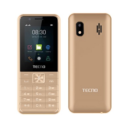 Téléphone Portable Tecno T313 / Double SIM / Gold + SIM Offerte