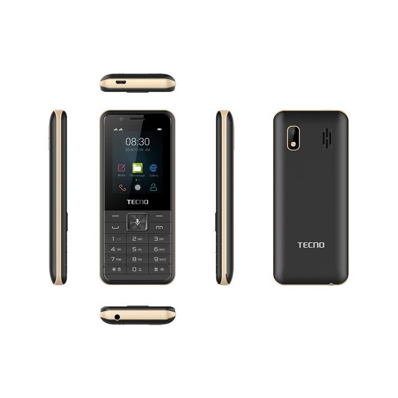 Téléphone Portable Tecno T313 / Double SIM / Noir + SIM Offerte