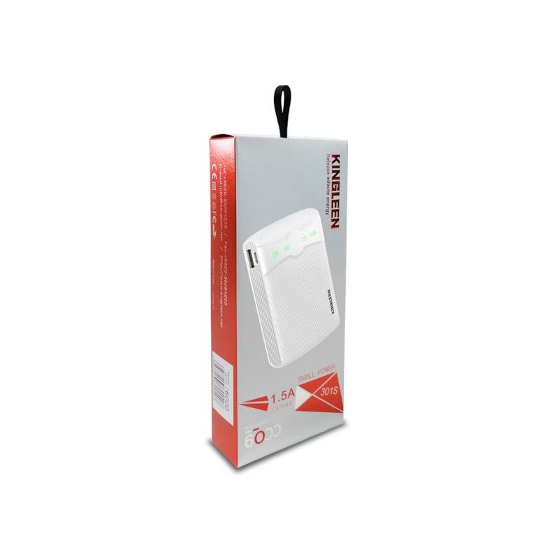 Power Bank Kingleen 301S / 6000 mAh / Blanc