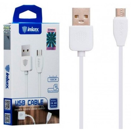 Câble USB vers Micro USB Inkax CK-60 / 1M / Blanc