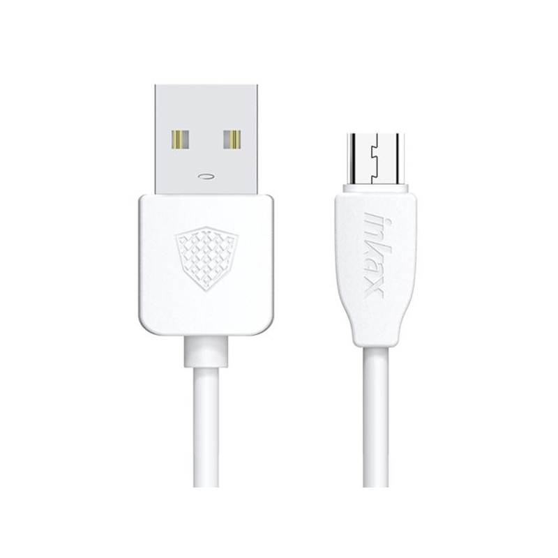 Câble USB vers Micro USB Inkax CK-66 2.1A / 3M / Blanc