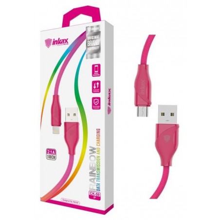 Câble USB vers Micro USB Inkax CK-59 2.1A / 1M / Rose