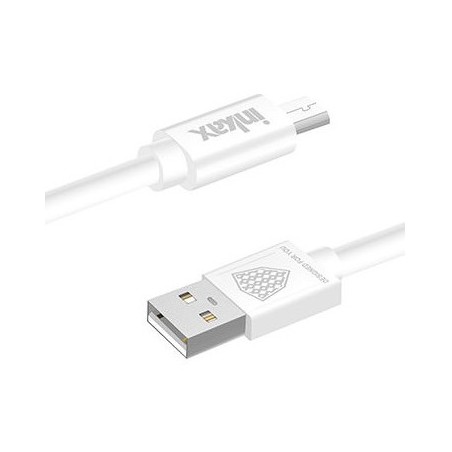 Câble USB vers Micro USB Inkax CK-01 2.1A / 1M / Blanc
