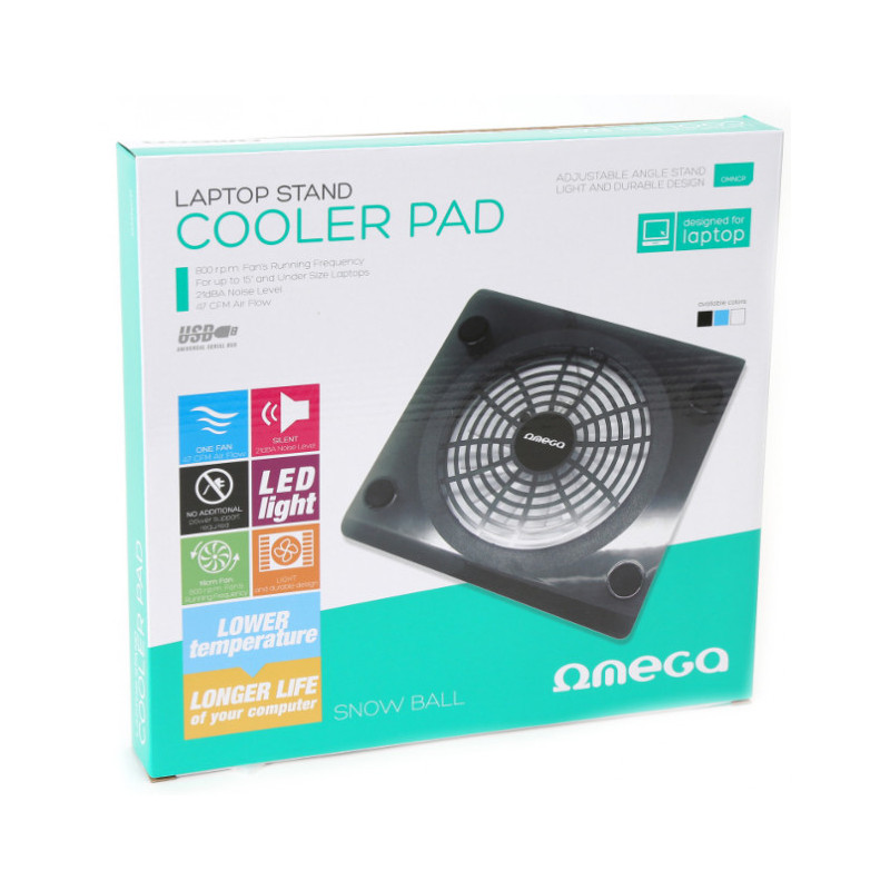 Support de refroidissement omega cooler pad Snowball 14" - 15.6" / Noir