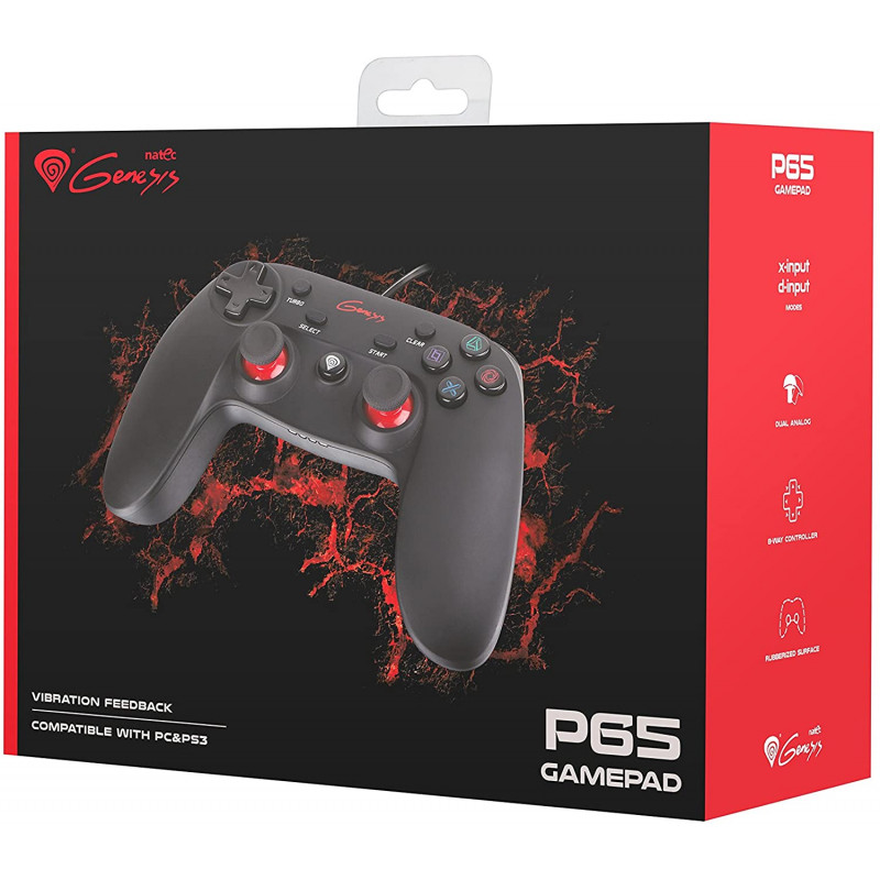 Manette Gaming Gamepad Genesis P65 USB pour PC / PS