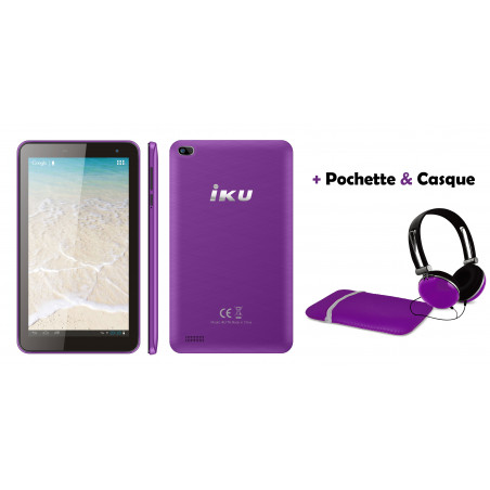 Tablette Iku T4 / 7" / 3G / Violet + Pochette + Casque