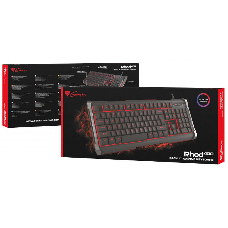 Clavier Gaming Genesis Rhod 400 / Noir & Rouge