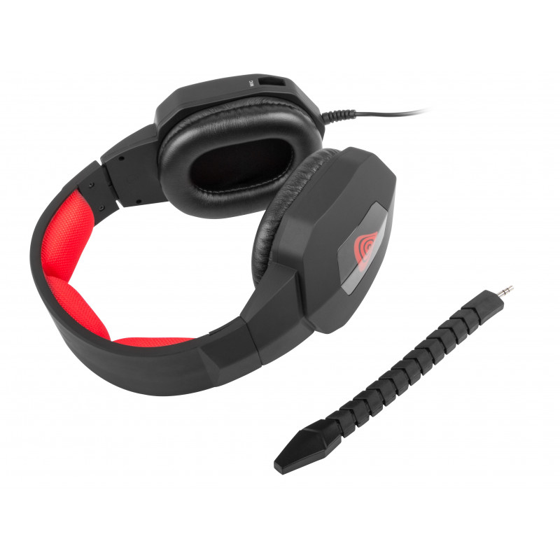 Casque avec Micro Gaming Genesis Argon 400 / Noir & Rouge
