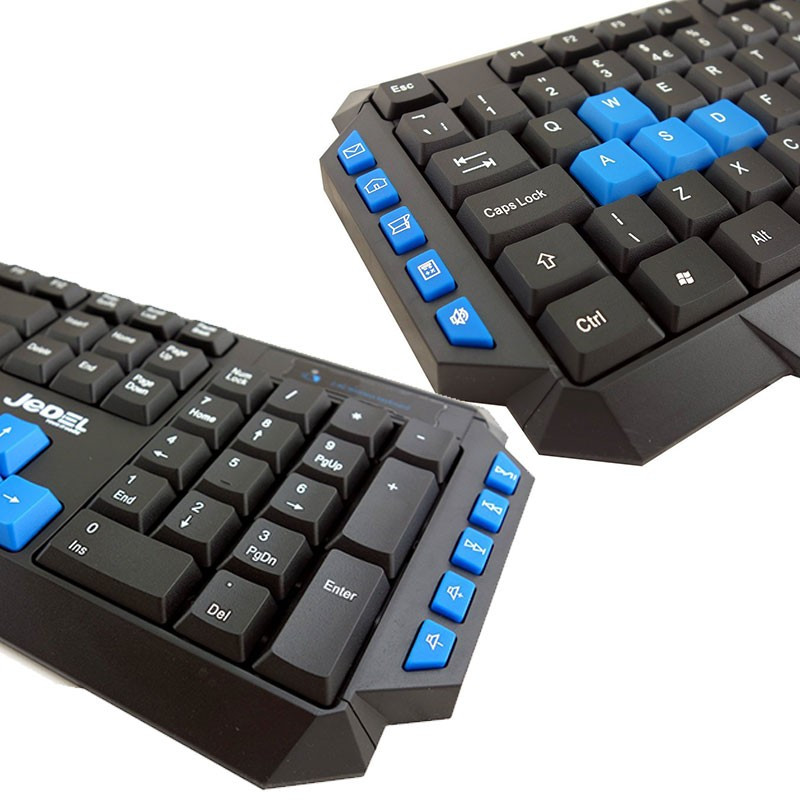Ensemble Clavier + Souris JEDEL WS630 Sans Fil / Noir & Bleu