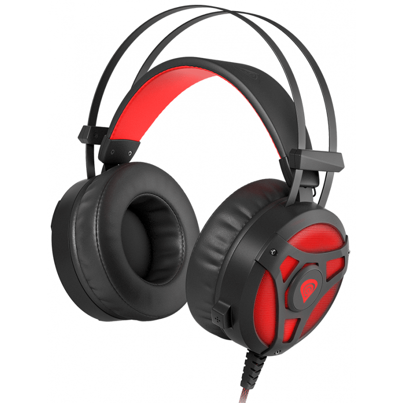 Casque avec Micro Gaming Genesis Neon 360 2.0 / Noir & Rouge