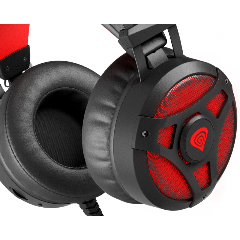 Casque avec Micro Gaming Genesis Neon 360 2.0 / Noir & Rouge