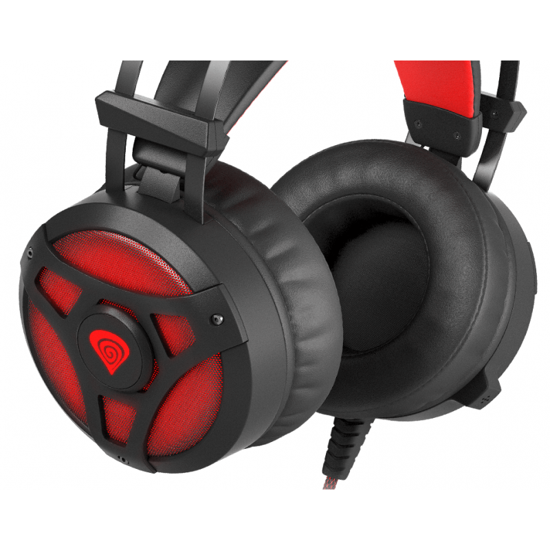 Casque avec Micro Gaming Genesis Neon 360 2.0 / Noir & Rouge