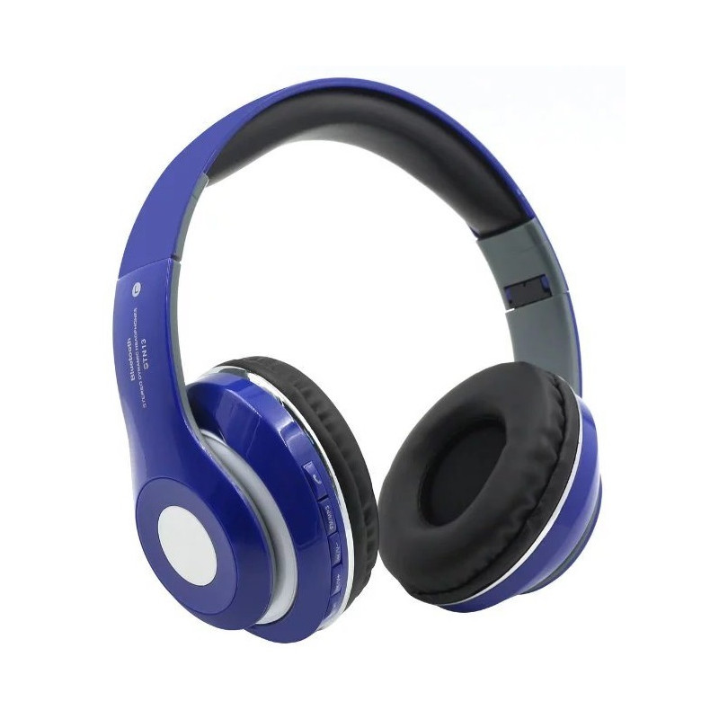 Casque Micro Pliable Bluetooth Sans Fil STN-13 / Bleu