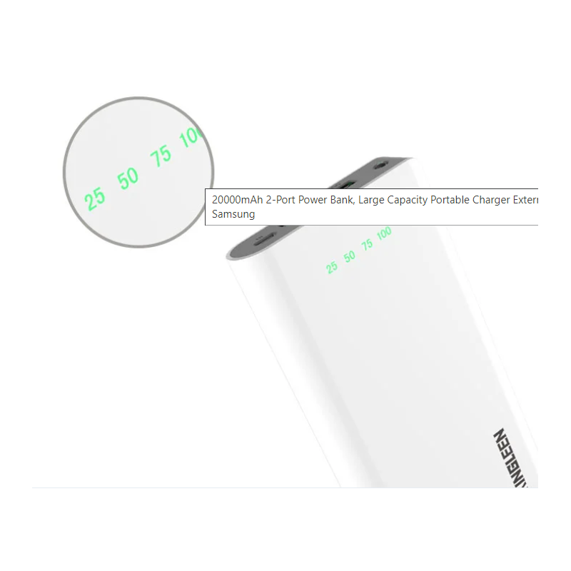 Power Bank Kingleen C380 / 20000 mAh / Blanc