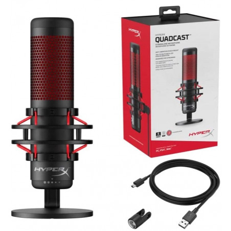 Microphone Gaming HyperX Quadcast Standalone / Rouge