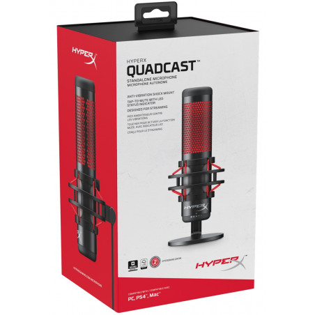 Microphone Gaming HyperX Quadcast Standalone / Rouge
