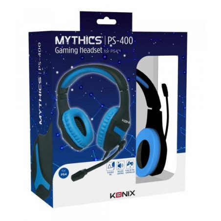 Casque Micro Gaming KONIX PS4 Mythics / Noir & Bleu