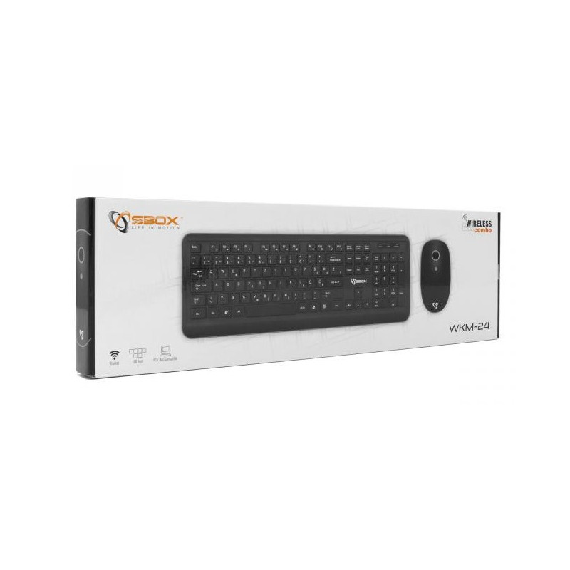 Ensemble Clavier Souris sans fil Sbox WKM-24 / Noir et Gris Ensemble Clavier Souris sans fil Sbox WKM-24 / Noir et Gris
