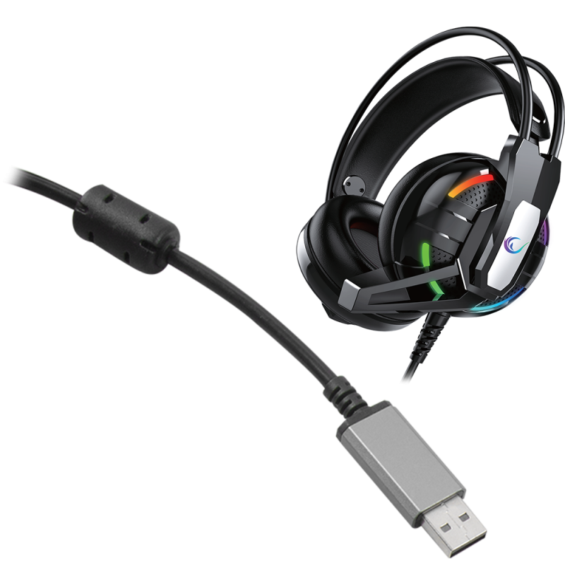 Casque Micro USB Gaming Rampage CHIEF-X RM-K22 / RGB / PC et PS4