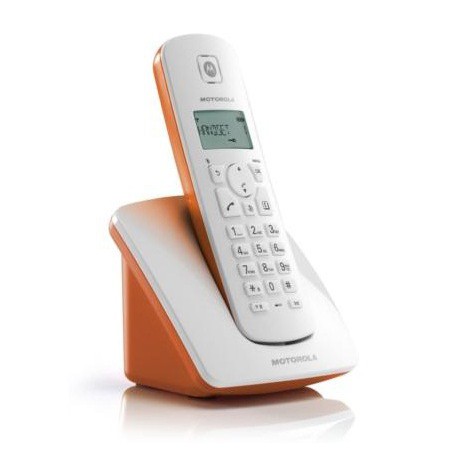 Téléphone Numérique Fixe Sans Fil Motorola C401 Orangé