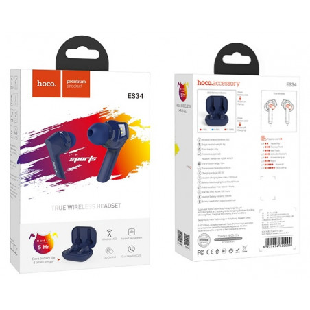 Ecouteur Sans Fil Bluetooth Hoco ES34 TWS / Bleu