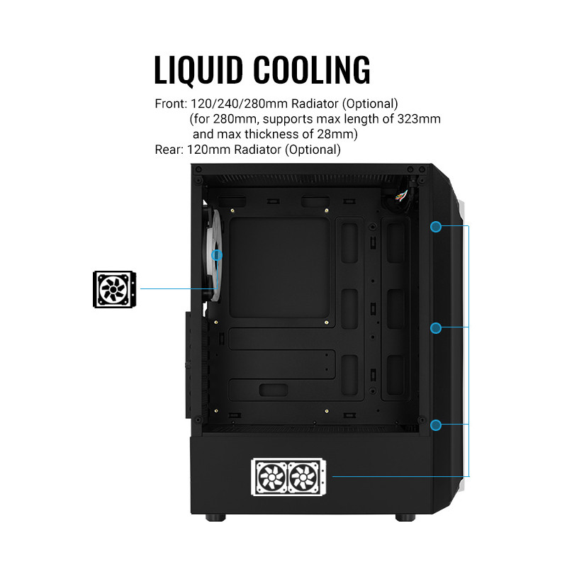 Boitier Gamer Bionic V2 / Noir / RGB