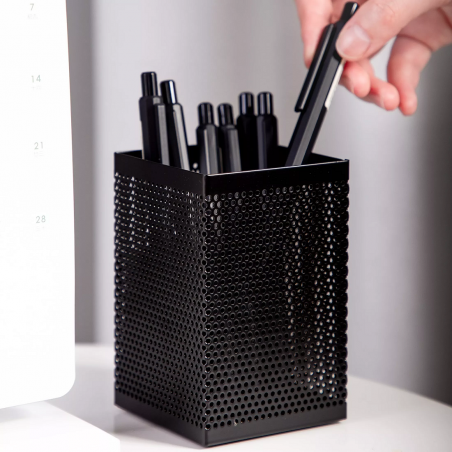 Porte Stylo en métal Deli Square E908 / Noir