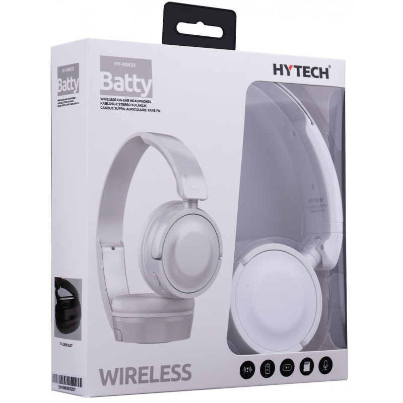 Casque Bluetooth sans fil Hytech Batty HY-XBK33 - Blanc