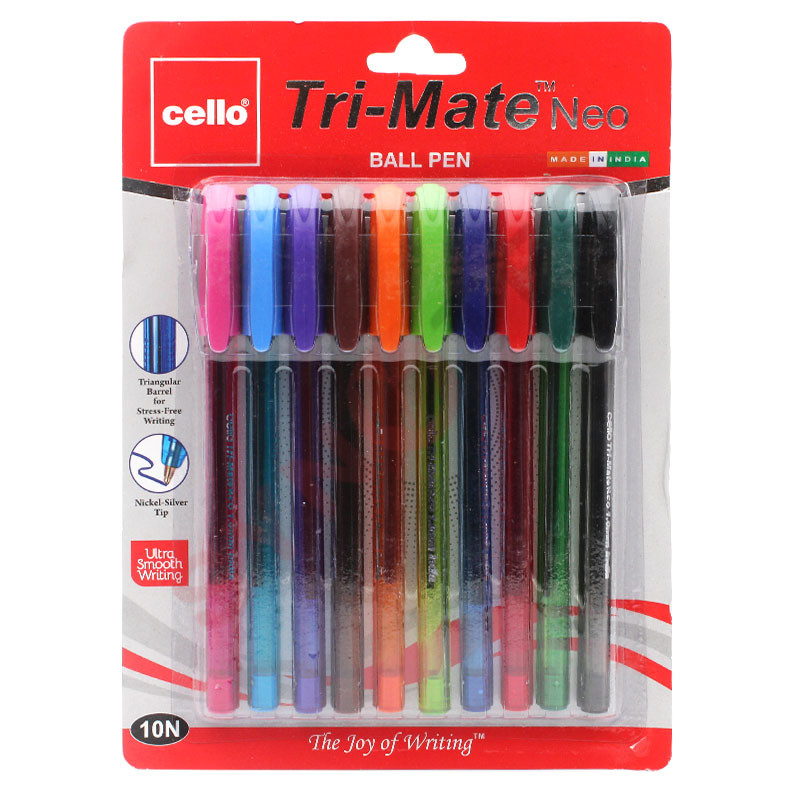 Pack de 10 Stylos à Bille BIC Cello Tri Mat Neo