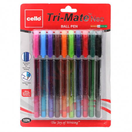 Pack de 10 Stylos à Bille BIC Cello Tri Mat Neo
