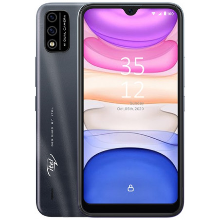 Téléphone portable Itel A48 / Double SIM / 16Go / Noir