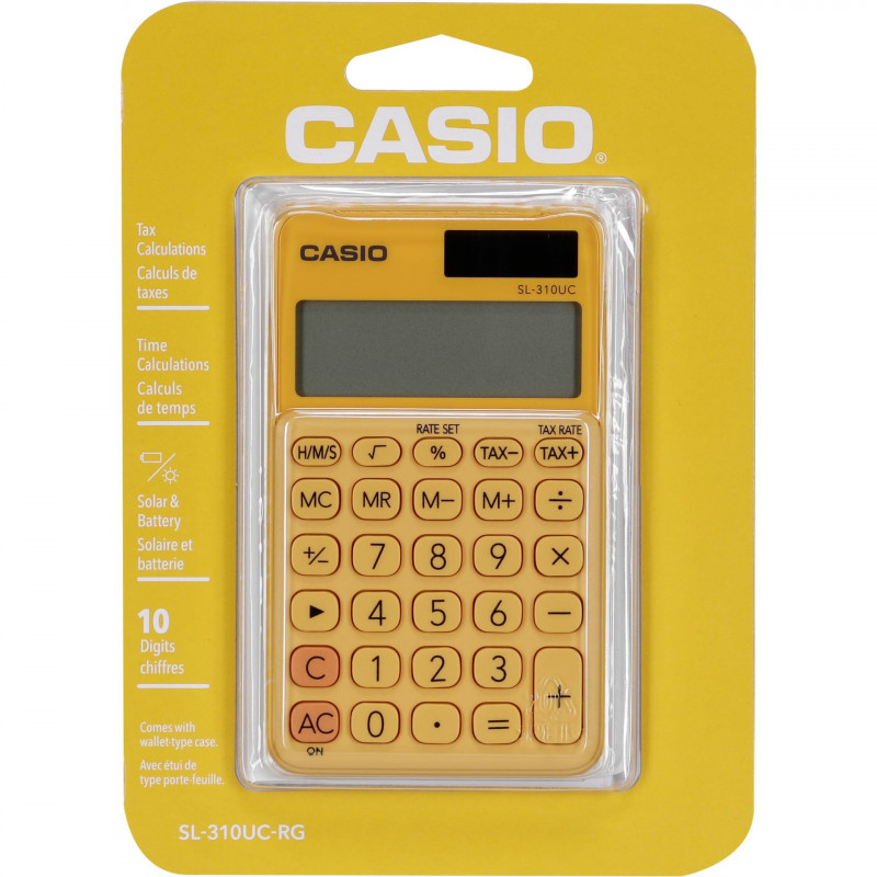 Calculatrice de poche 10 chiffres Casio SL-310UC-RG / Orange